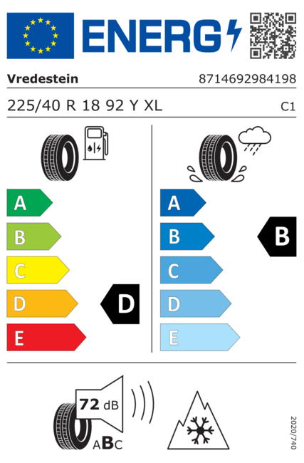 Vredestein 225/40 R18 92Y XL renkaat | Quatrac PRO+ · Ympärivuotiset ...